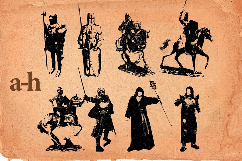 Medieval Characters Vector Clipart Dingbats Font - Etsy