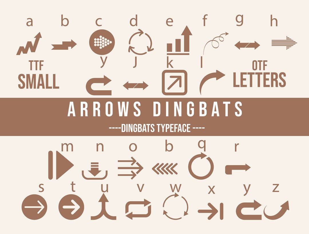 Arrows Dingbats Font, Bow Dingbats, Bow Symbols , Darts Dingbats - Etsy