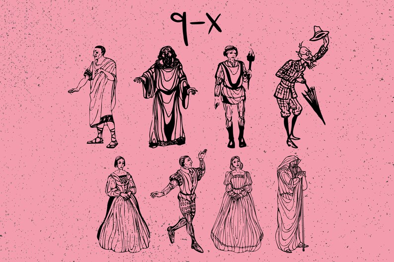 Drama Characters Dingbats Font: People & Caricature Designs - Etsy