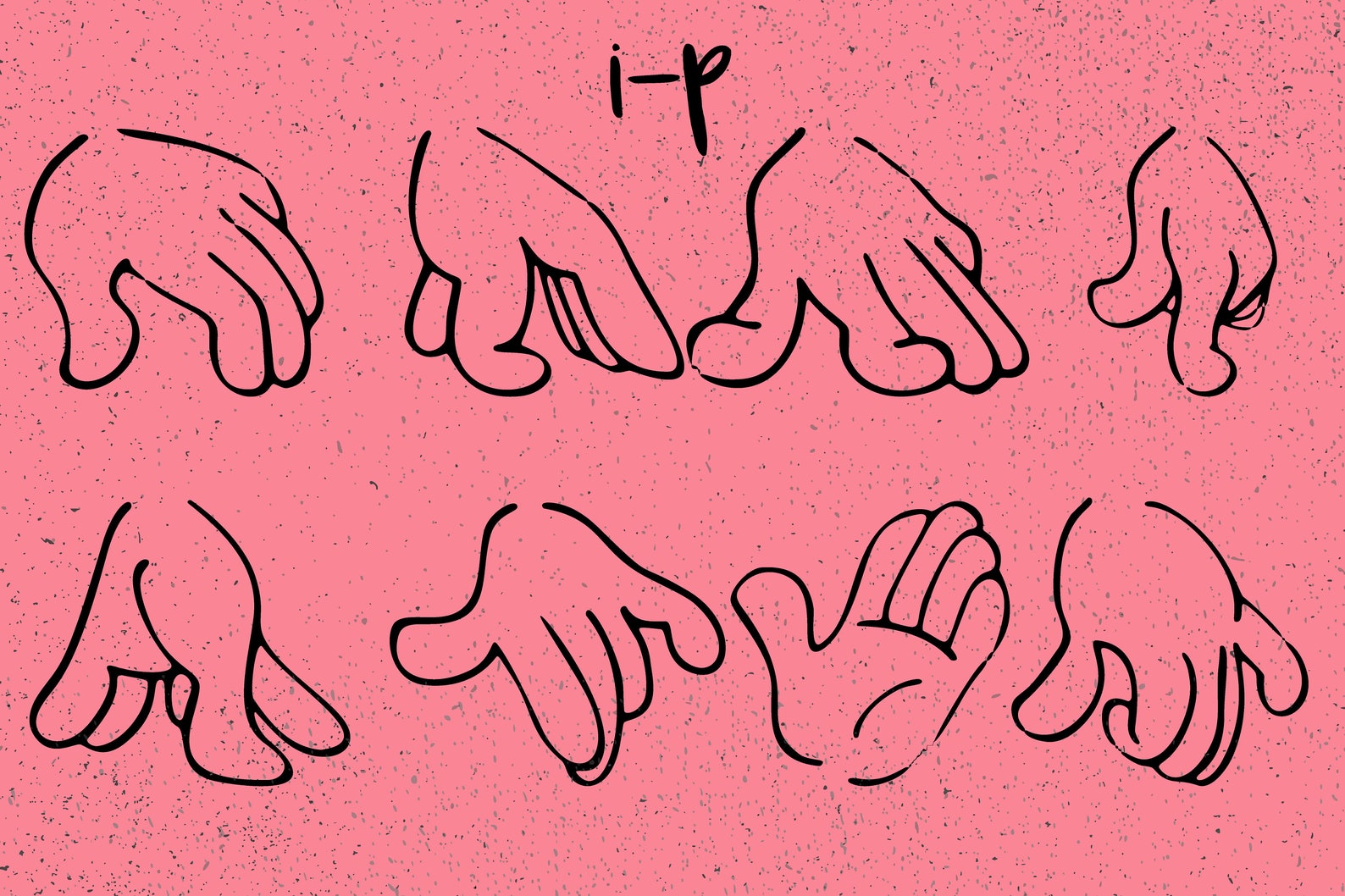 60+ Hands Illustration Cartoon Drawing Style Dingbats Font - Etsy