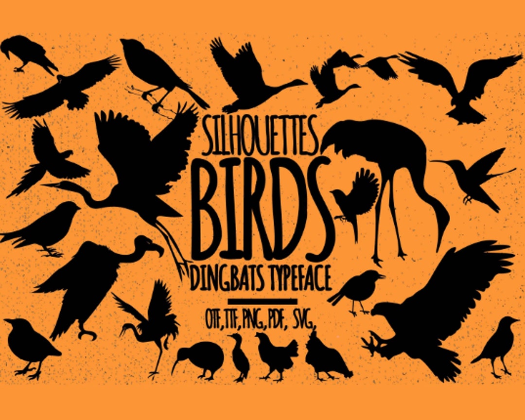 62 Bird Silhouette Illustrations Dingbats Font - Bird Silhouette ...
