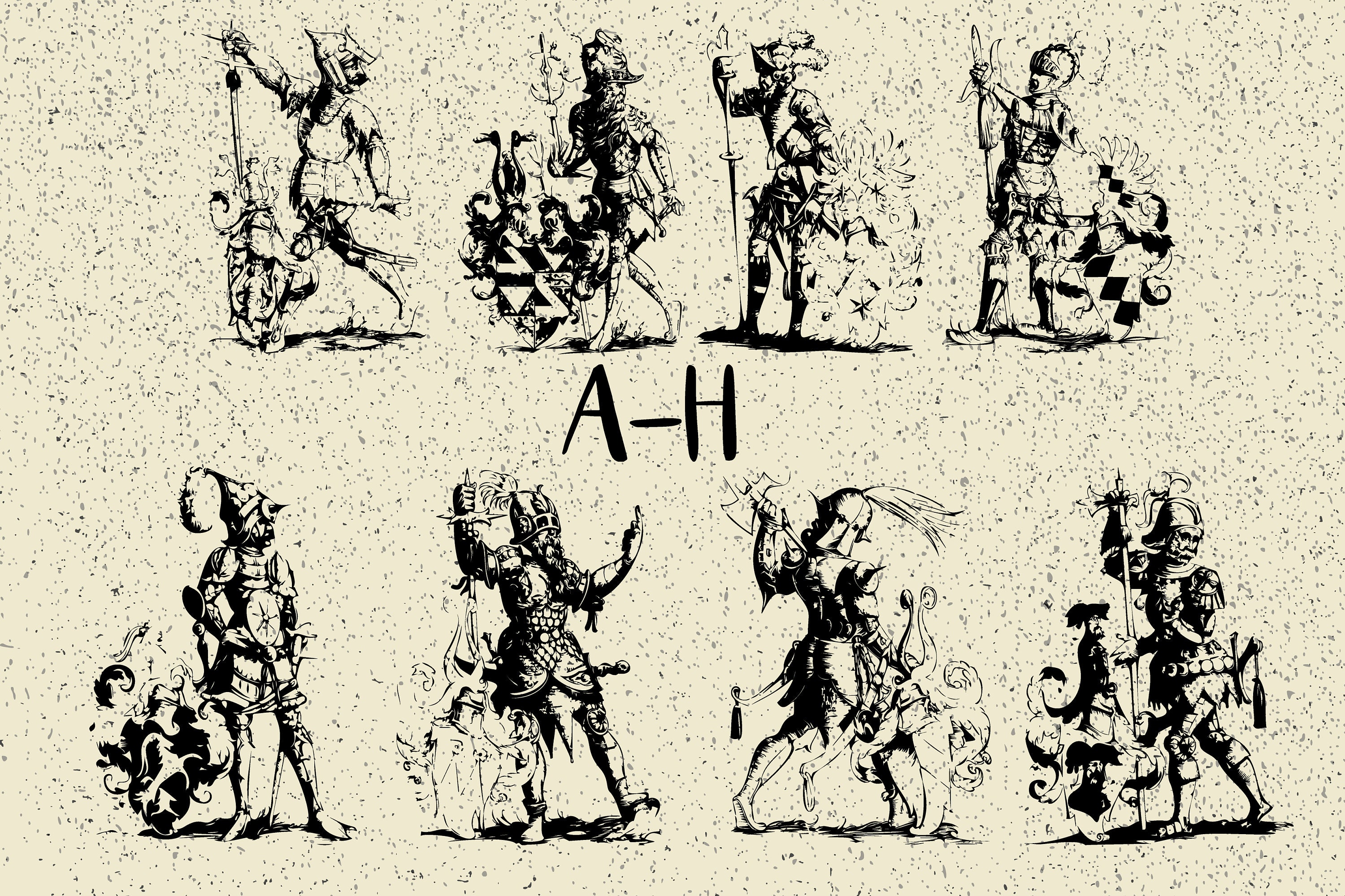 Medieval Warriors Dingbats Font - Etsy