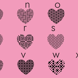 Decorated Hearts Dingbats Font - Love Dingbats - Love Fonts- Romantic ...