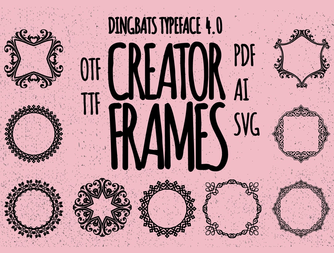 Unique Frames Dingbats Font: Cornice Creator 4.0 - Etsy