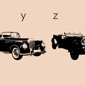 Vintage Cars Dingbats Font, Vintage Cars Symbols, Vintage Cars ...