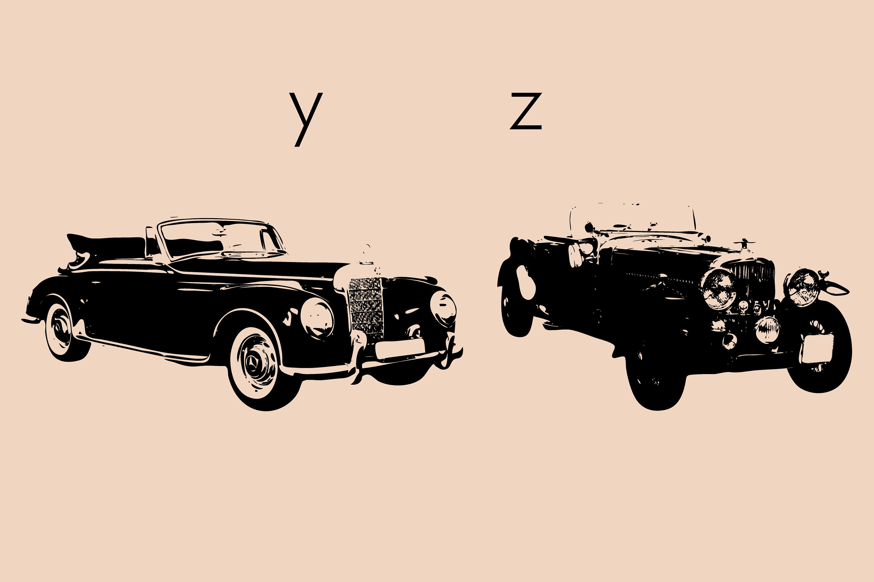 Vintage Cars Dingbats Font, Vintage Cars Symbols, Vintage Cars ...