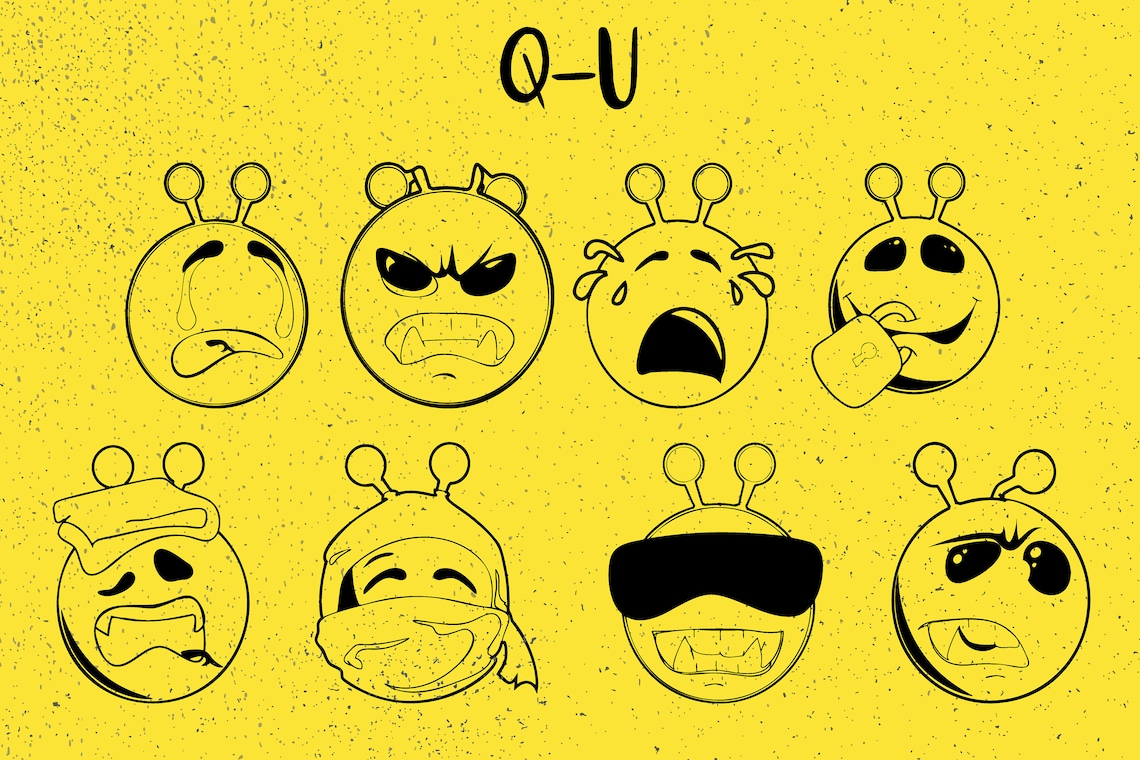 Aliens Emojis Generator Dingbats Font - Etsy