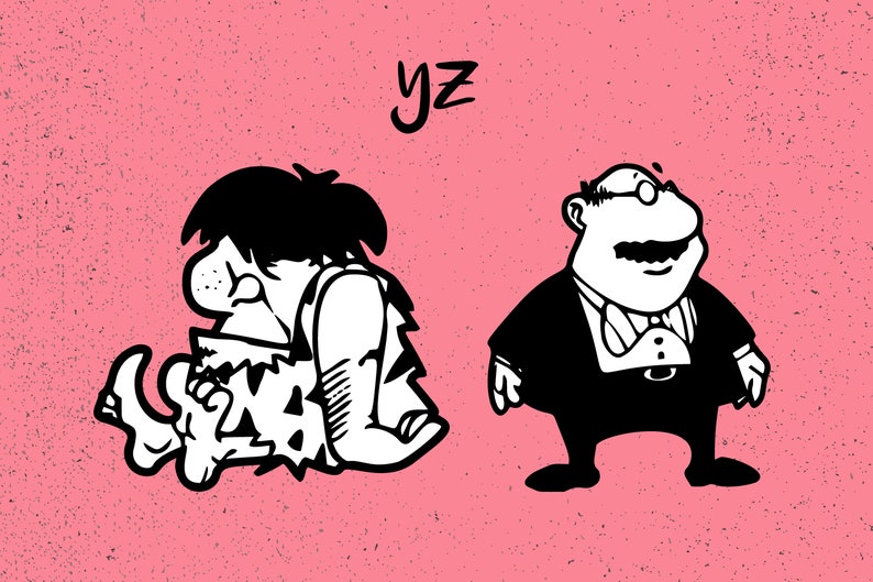 People Cartoons Clipart: Vector Dingbats Font (coloring Pages) - Etsy