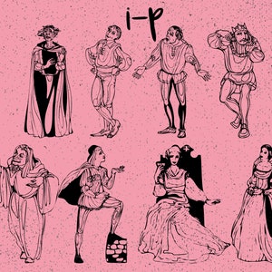 Drama Characters Dingbats Font: People & Caricature Designs - Etsy