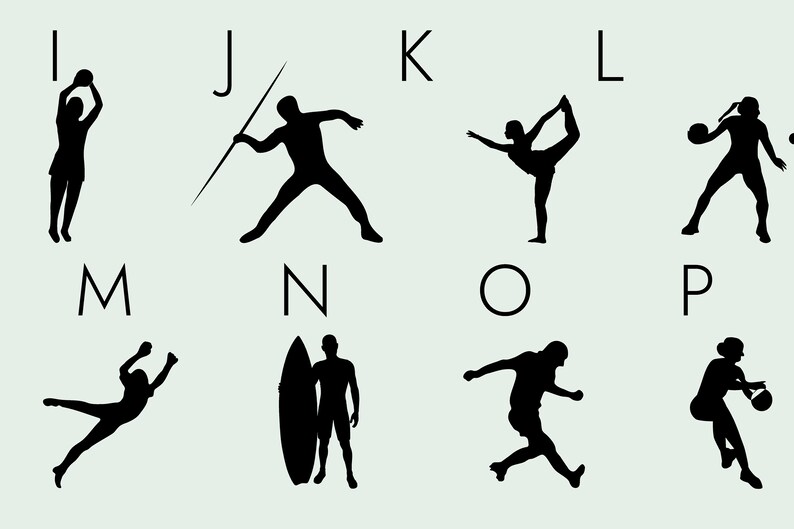Sport Poses Silhouettes Dingbats Font - Etsy