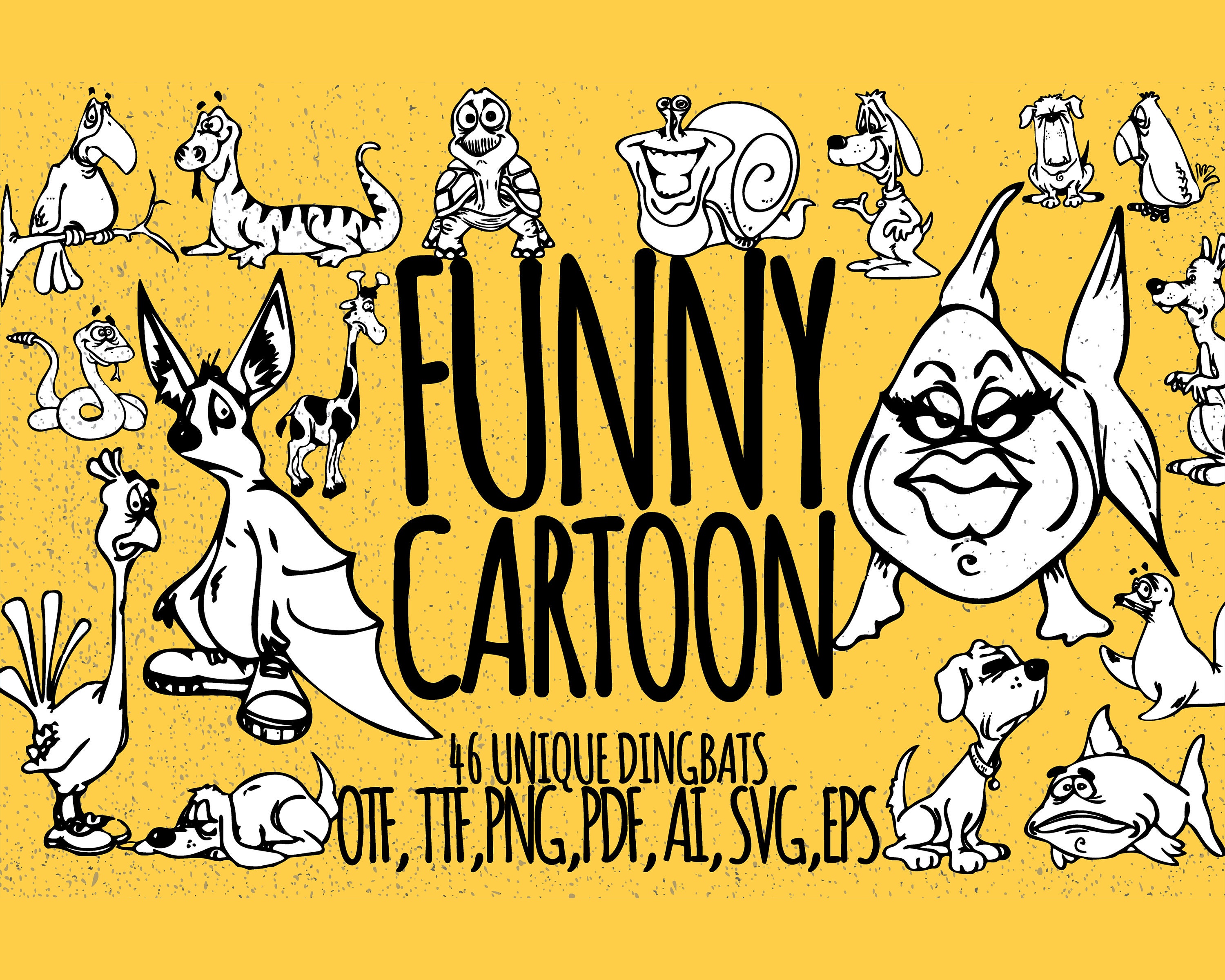 Funny Cartoon Doodles Dingbats Font Dingbats Font Cartoon Doodles ...