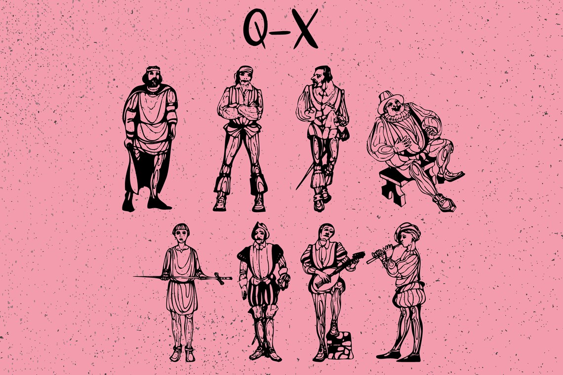 Drama Characters Dingbats Font People Dingbats Cartoon Dingbats ...