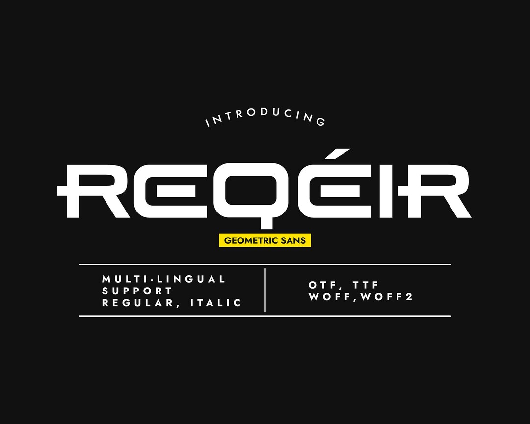 Reqèir Font: Minimalist Geometric Sans Serif - Commercial Use - Etsy
