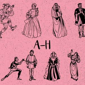 Drama Characters Dingbats Font: People & Caricature Designs - Etsy