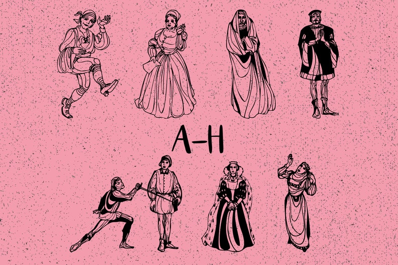 Drama Characters Dingbats Font: People & Caricature Designs - Etsy