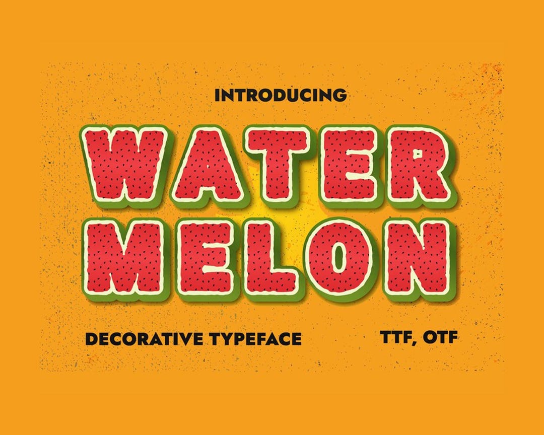 Watermelon Decorative Font Display Font Sans Serif Fonts summer Fonts ...