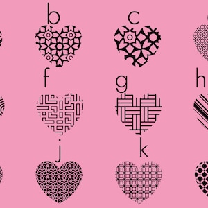 Decorated Hearts Dingbats Font - Love Dingbats - Love Fonts- Romantic ...