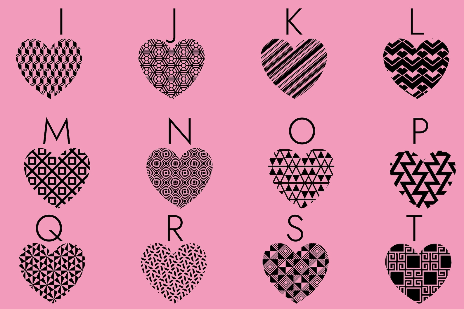 Decorated Hearts Dingbats Font - Love Dingbats - Love Fonts- Romantic ...