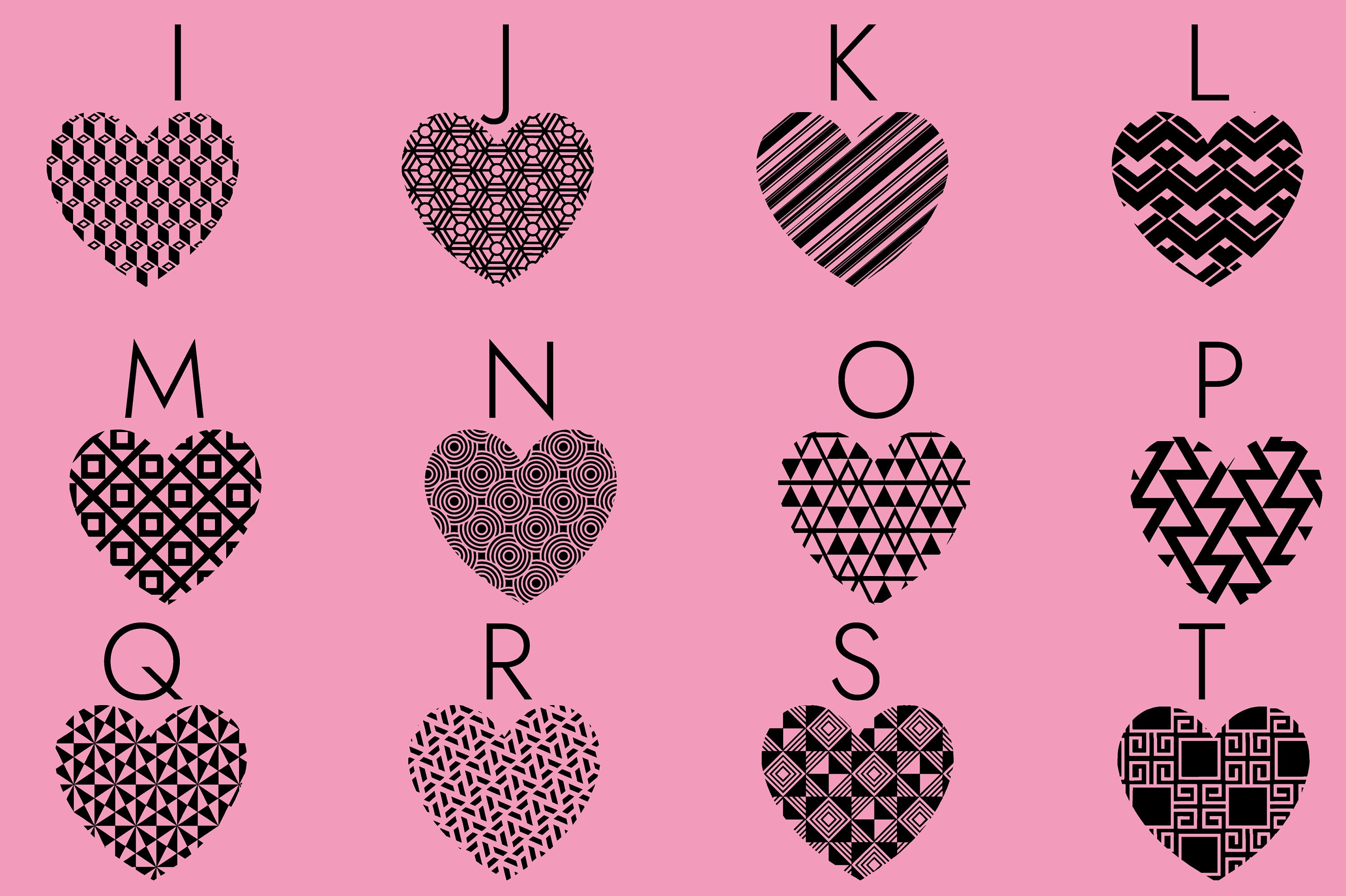Decorated Hearts Dingbats Font - Love Dingbats - Love Fonts- Romantic ...