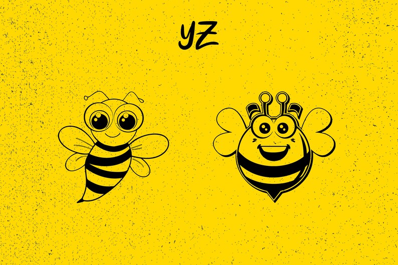 Bee Cute 40 Bees Doodles Line Art Illustrations Dingbats - Etsy