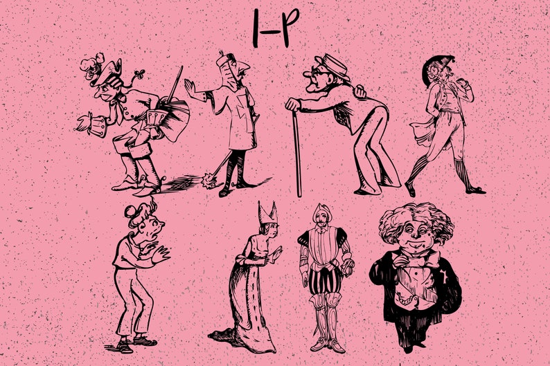 40+ Comic Caricature, Cartoon Characters Dingbats Font - Cartoon ...