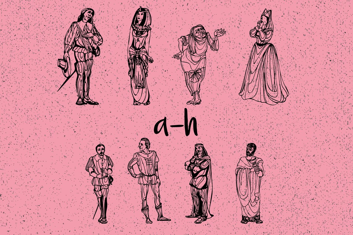 Drama Characters Dingbats Font People Dingbats Cartoon Dingbats ...