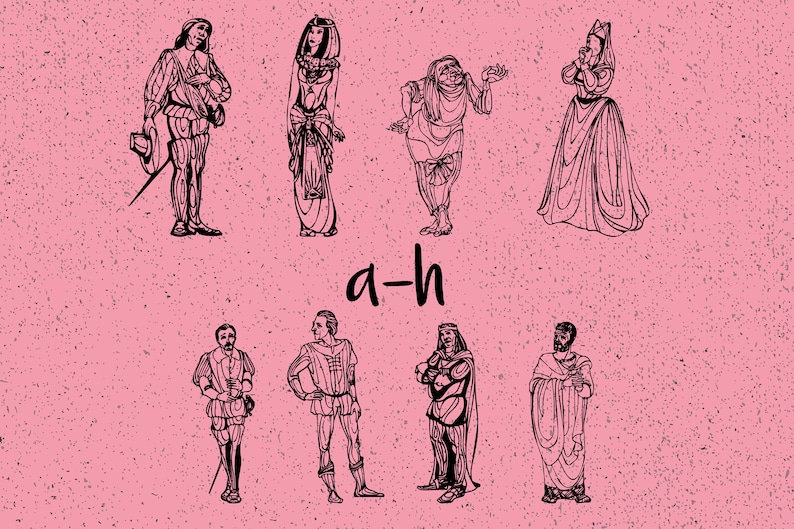 Drama Characters Dingbats Font: People & Caricature Designs - Etsy