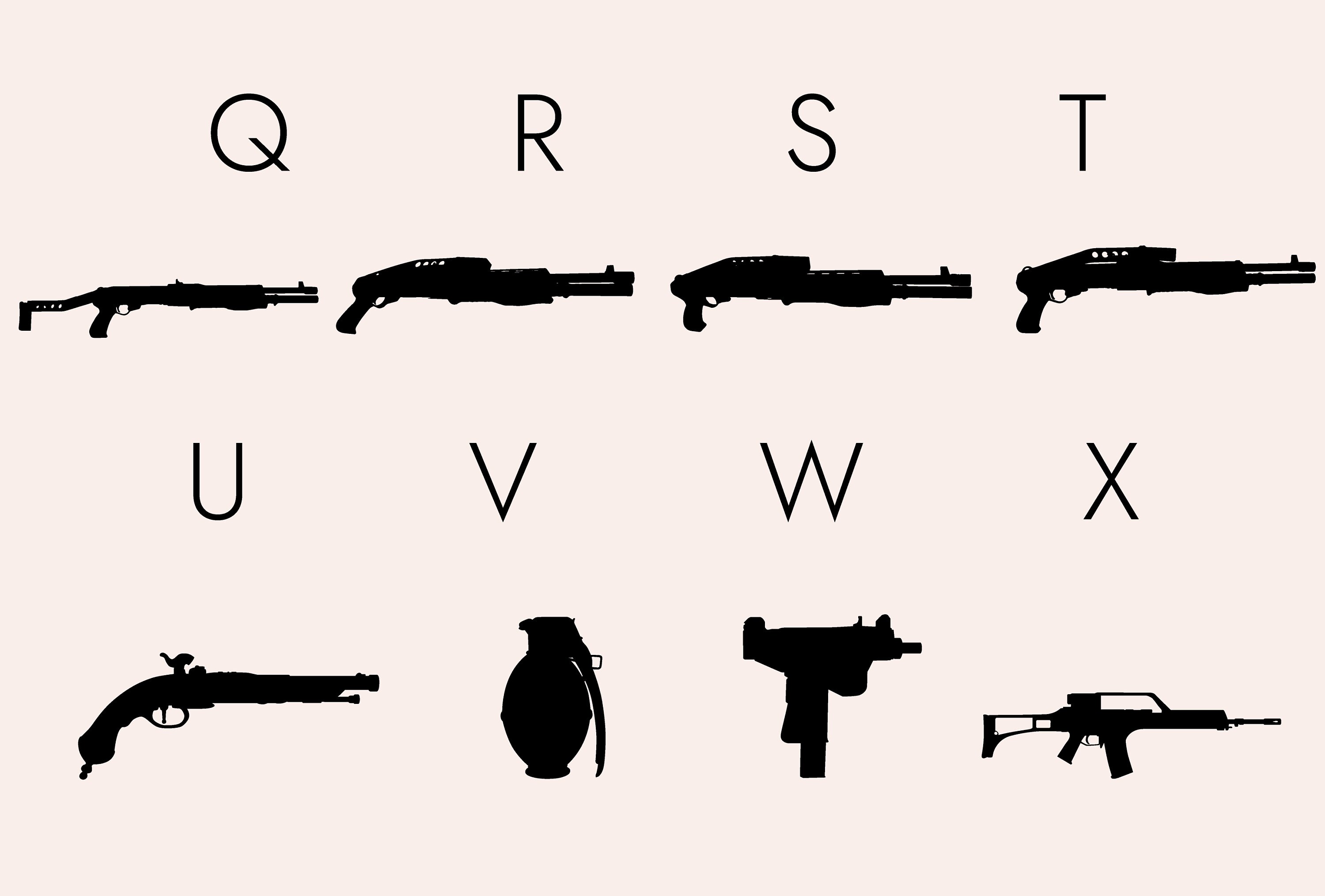 Weapons Silhouettes Dingbats Font - Etsy