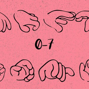 60+ Hands Illustration Cartoon Drawing Style Dingbats Font - Etsy