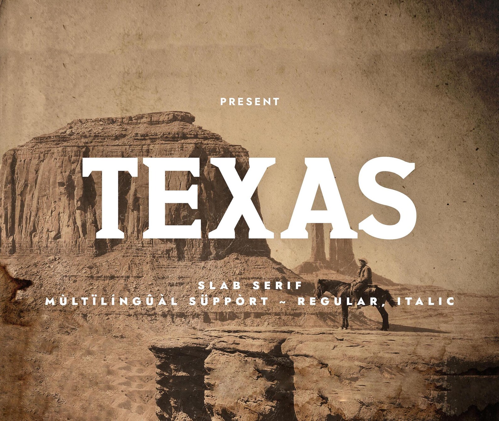 Texas Slab Serif Font: Vintage Western Typeface - Etsy