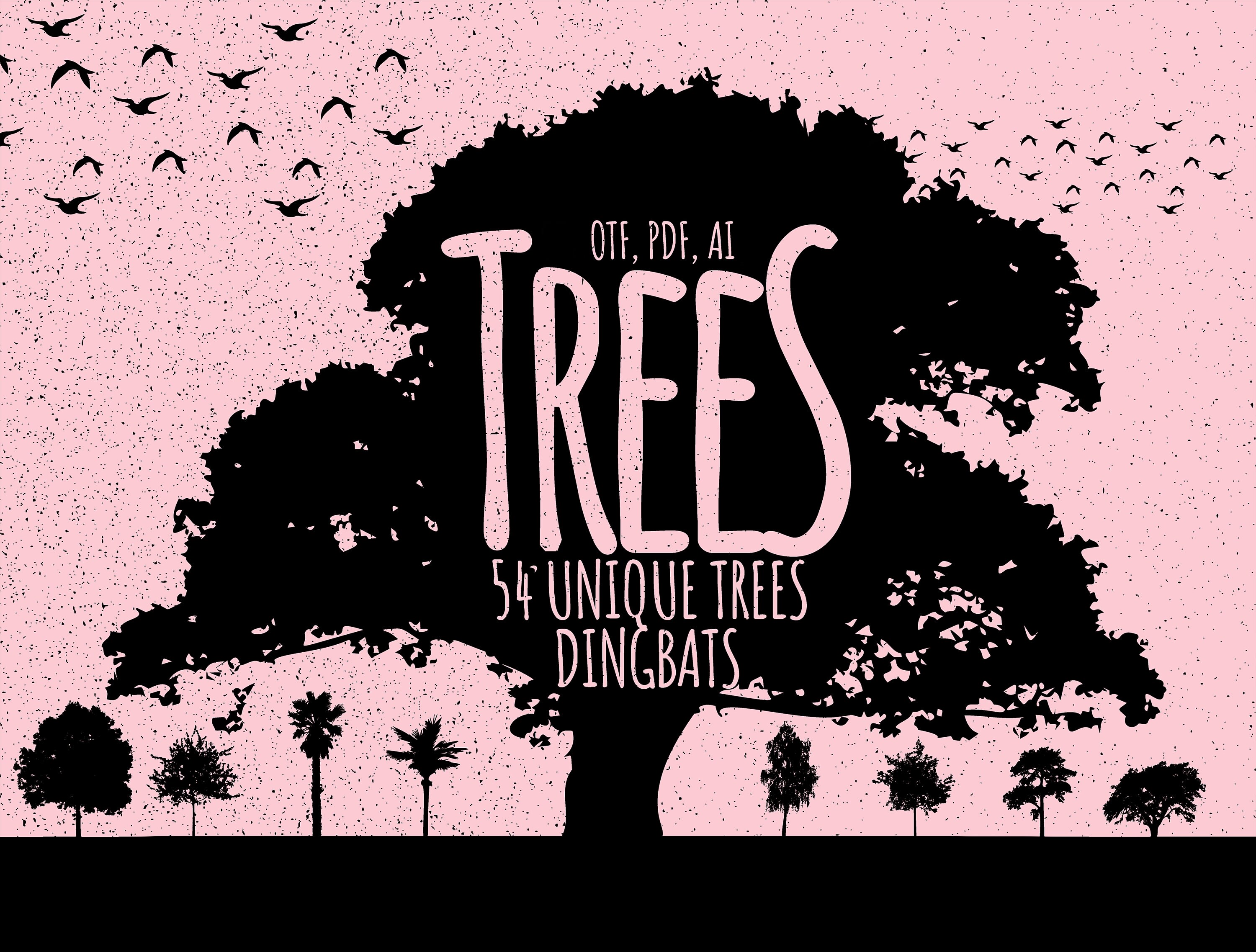 54 Unique Trees Vector Cliparts Dingbats Font Trees Vectors Trees ...