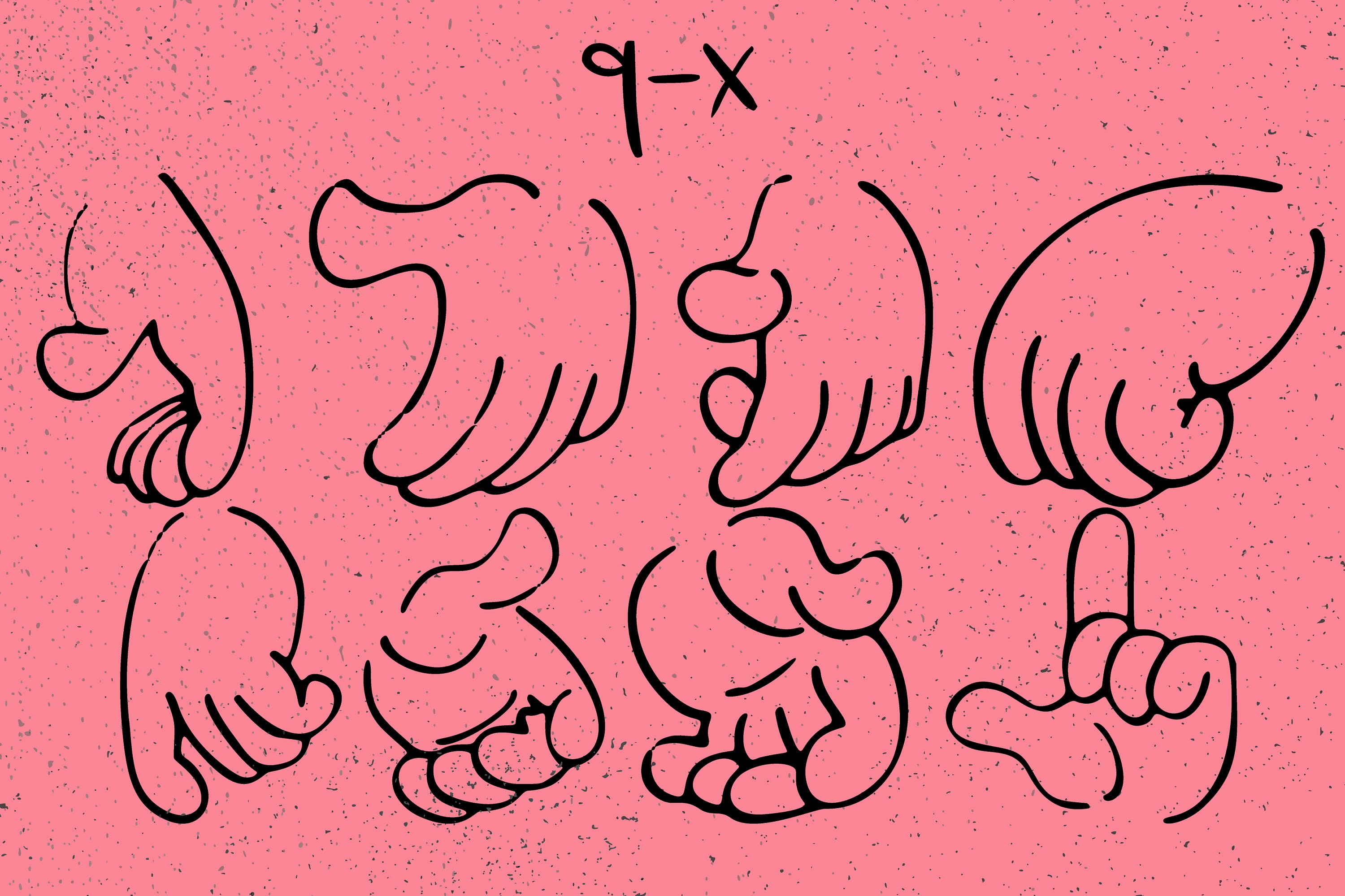 60+ Hands Illustration Cartoon Drawing Style Dingbats Font - Etsy
