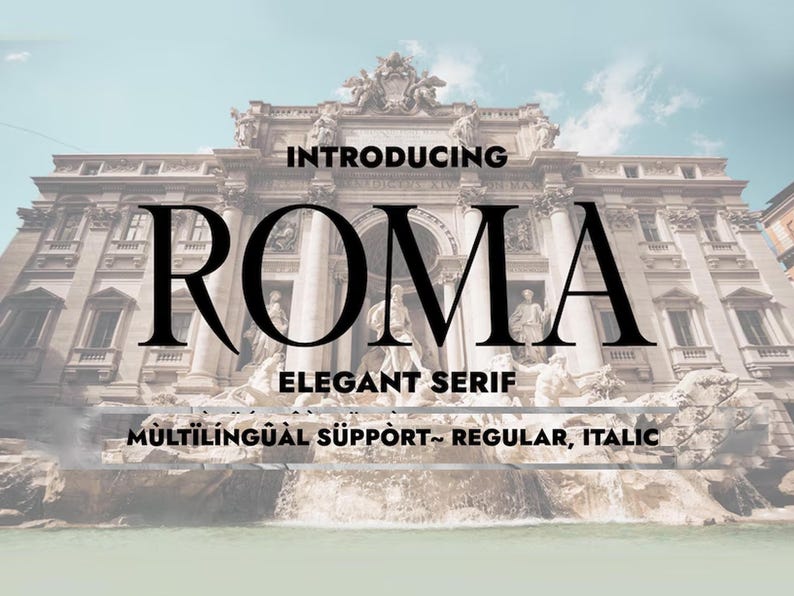 Roma Serif Font: Elegant Minimalist Display Font - Etsy