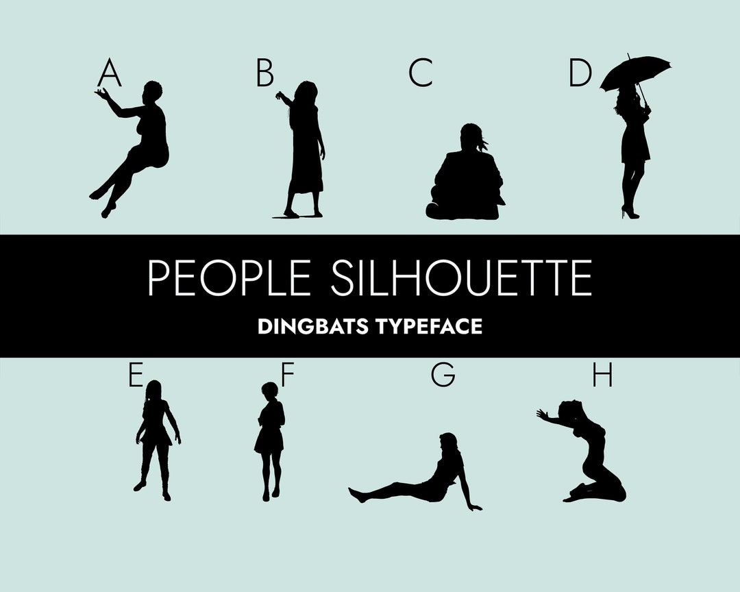 People Silhouettes 2.0 Dingbats Font - Etsy