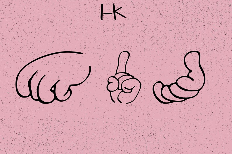 40+ Hands Illustration Cartoon Drawing Style Dingbats Font - Etsy