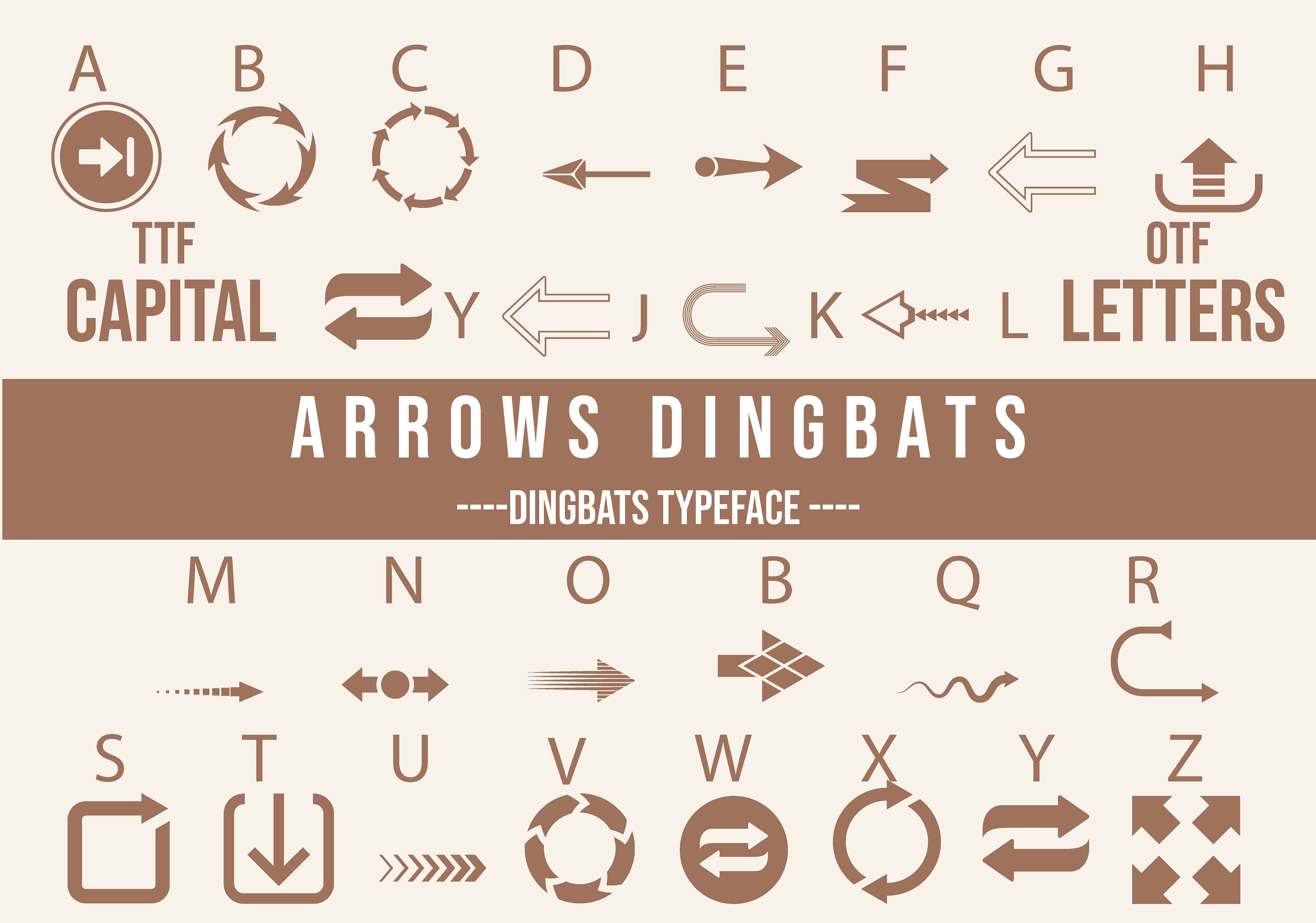 Arrows Dingbats Font, Bow Dingbats, Bow Symbols , Darts Dingbats - Etsy