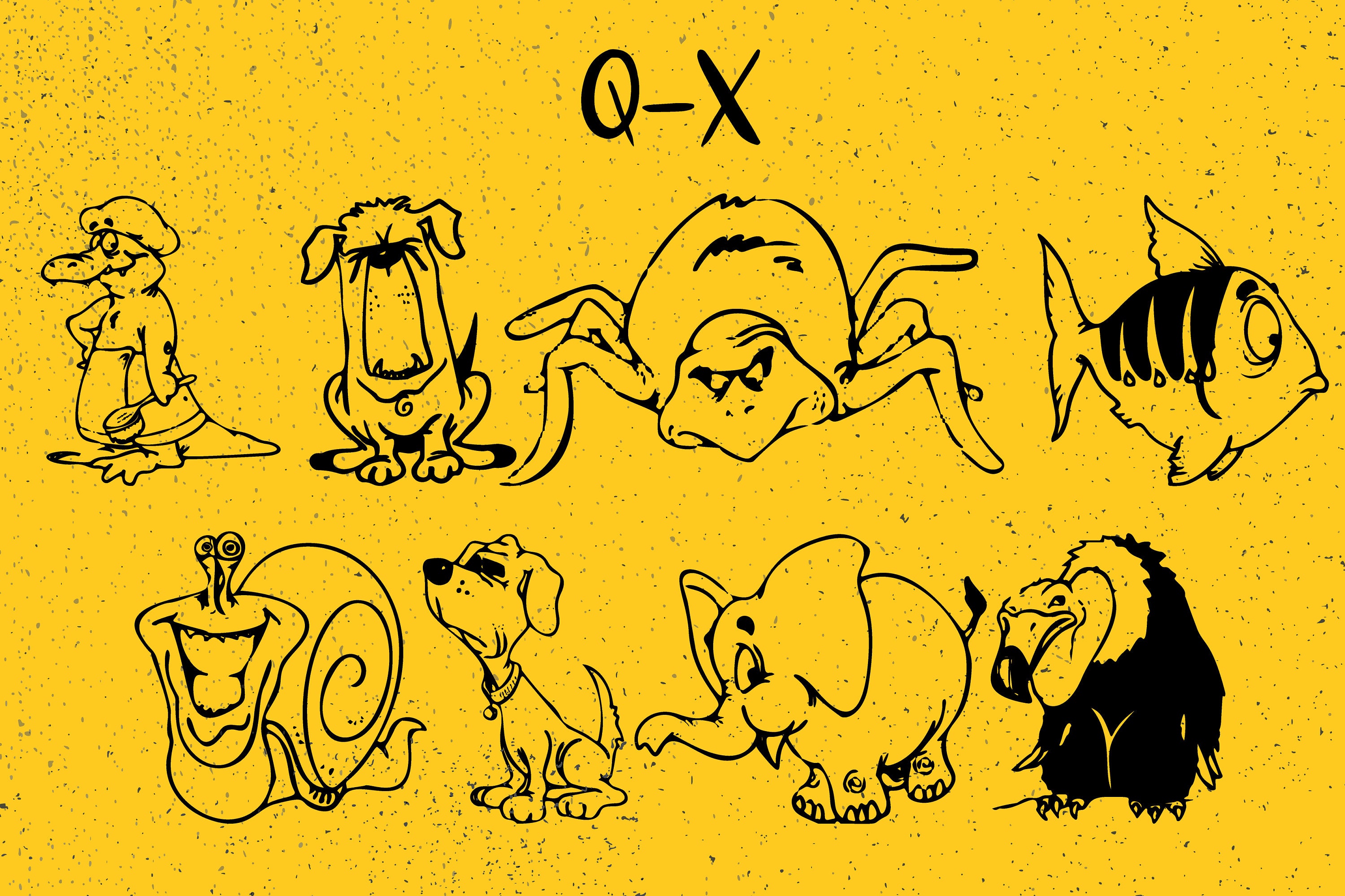 Funny Cartoon Doodles Dingbats Font Dingbats Font Cartoon Doodles ...