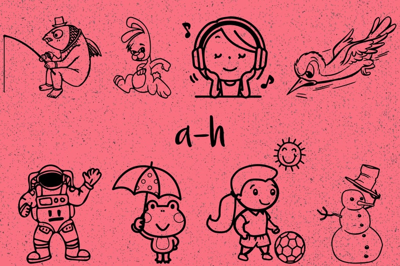 Stickers Cartoon Doodles Clipart Vector Line Art Dingbats - Etsy