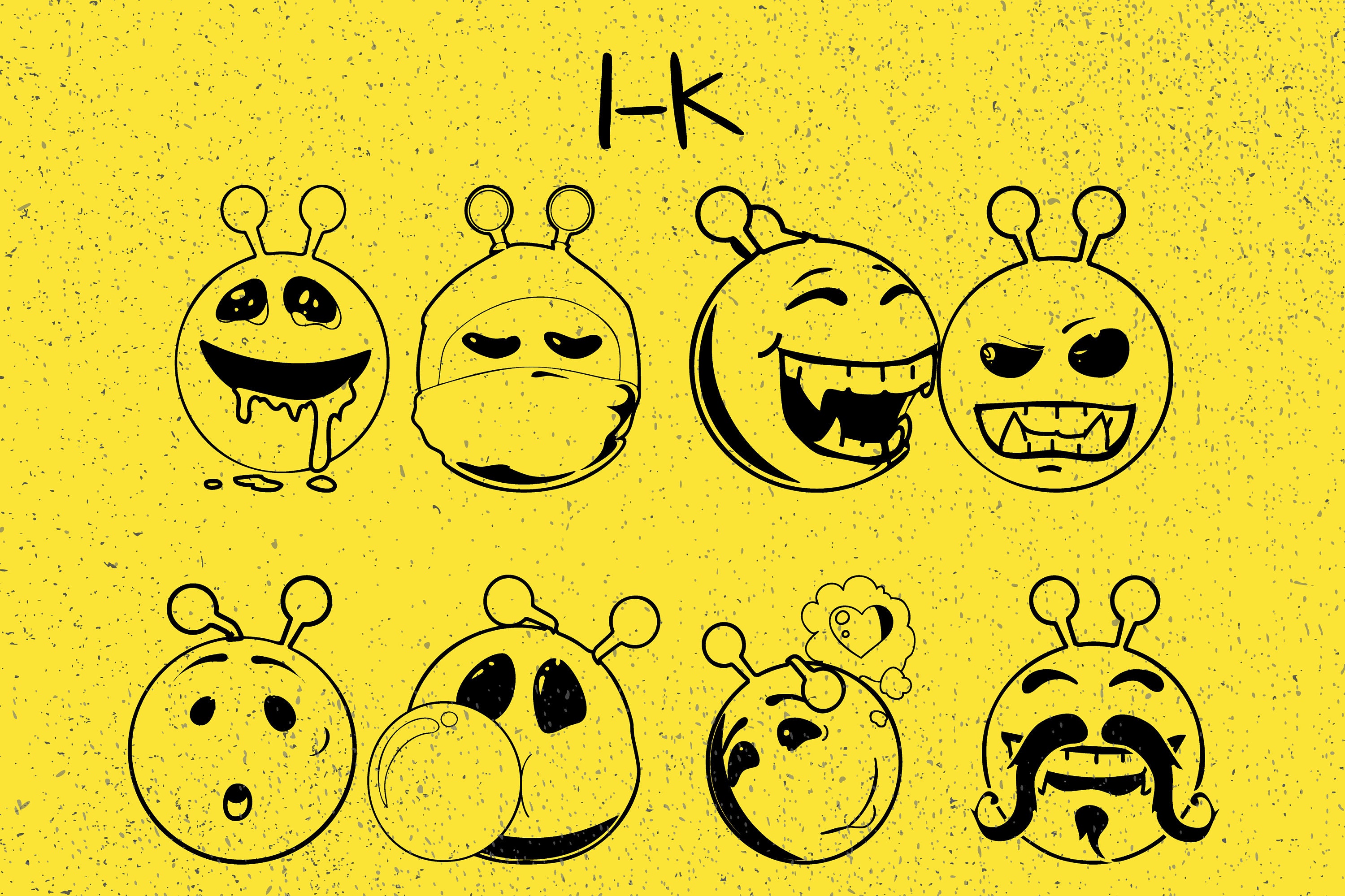 Aliens Emojis Generator Dingbats Font - Etsy