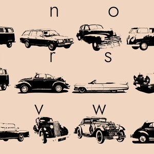 Vintage Cars Dingbats Font, Vintage Cars Symbols, Vintage Cars ...