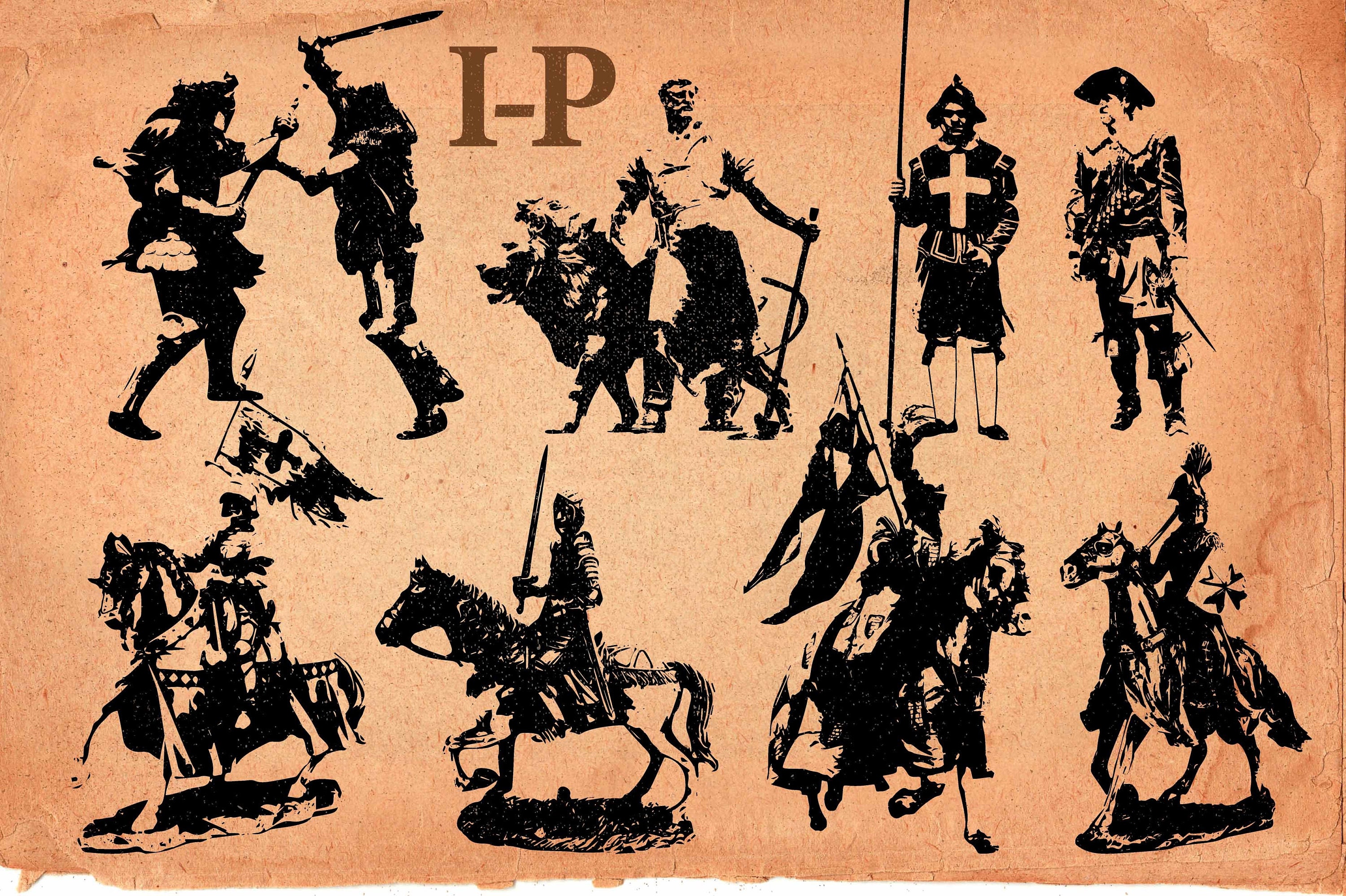 Medieval Characters Vector Clipart Dingbats Font - Etsy