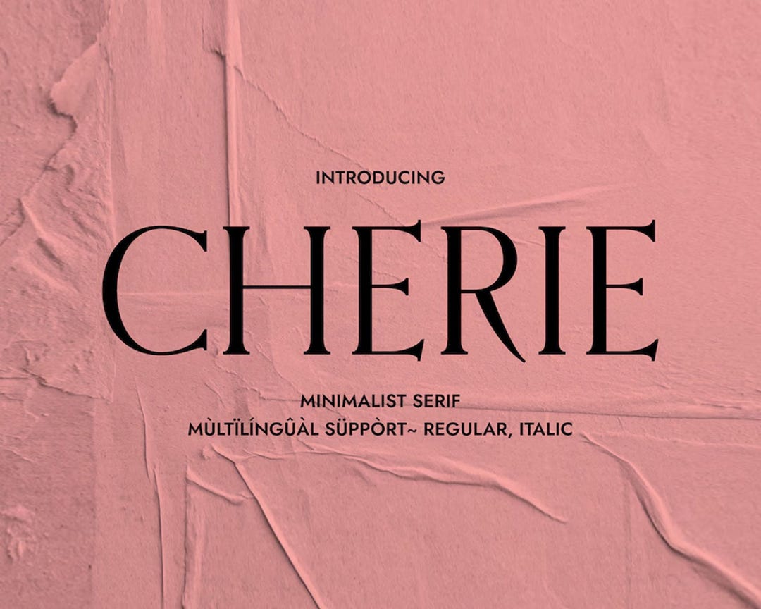 Cherie Font: Elegant Minimalist Serif With Multilingual Support - Etsy