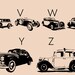 Vintage Cars Dingbats Font, Vintage Cars Symbols, Vintage Cars ...