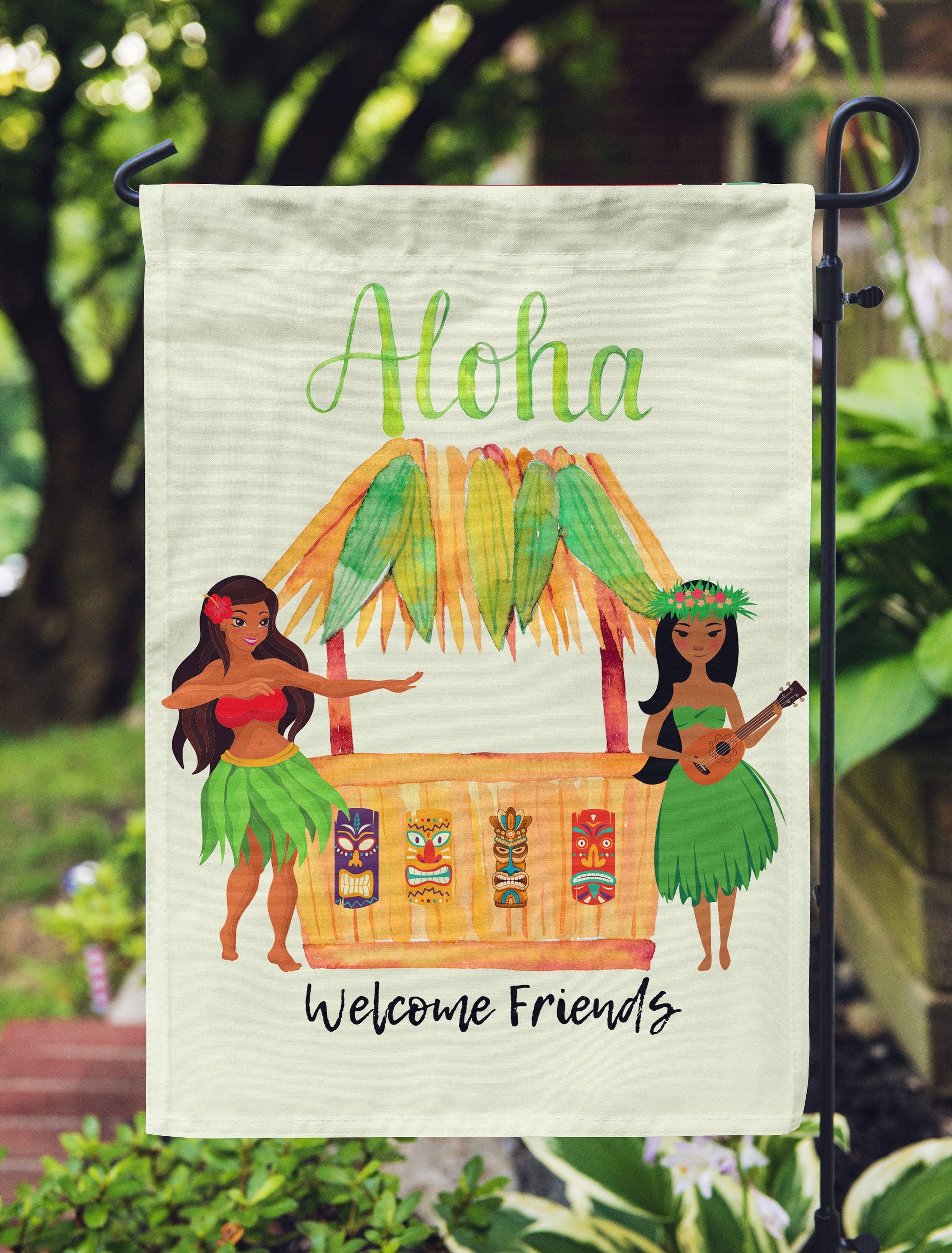 Welcome Friends Aloha Hula Dancers Lawn Garden Yard Sign Flags - Etsy