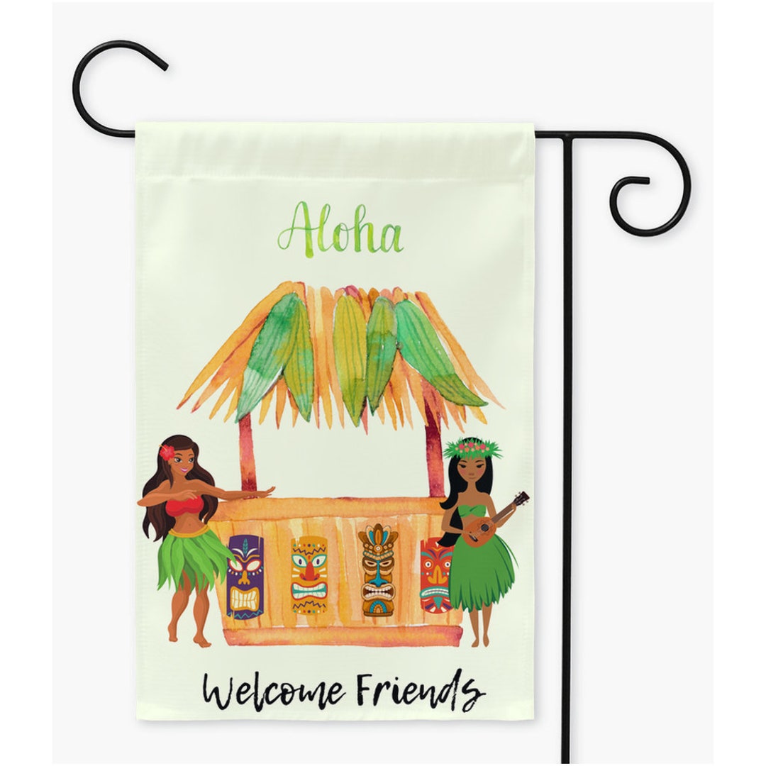 Welcome Friends | Aloha | Hula Dancers | Lawn Garden Yard Sign Flags - Etsy