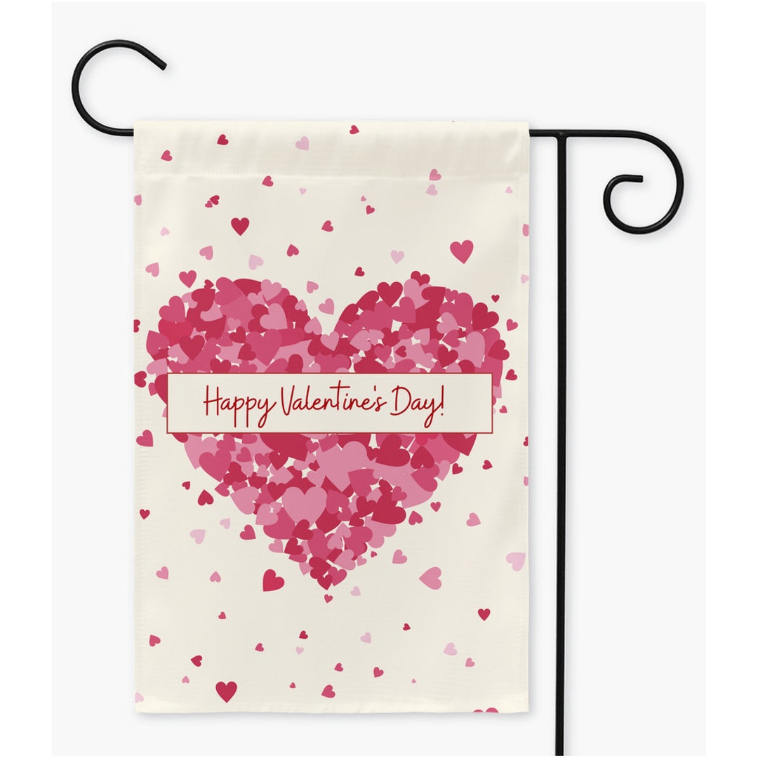 Happy Valentine's Day Flag, Hearts, V-day Garden and Yard Flag, XOXO - Etsy