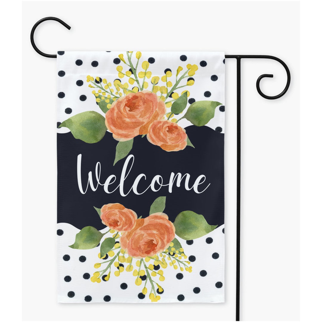 Welcome Flag, Polkadot Flag, Modern Flag, Home Garden/ Yard Flag, Lawn ...