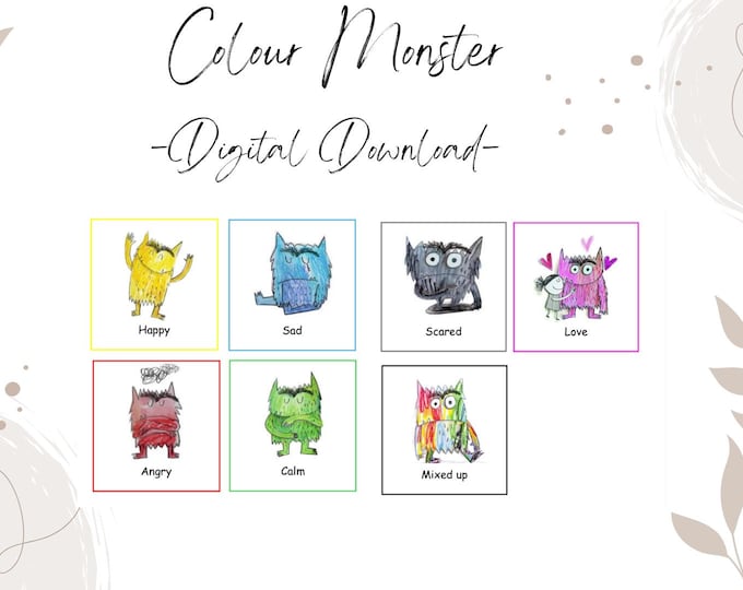 The Colour Monster Feeling Word Posters - Etsy Australia