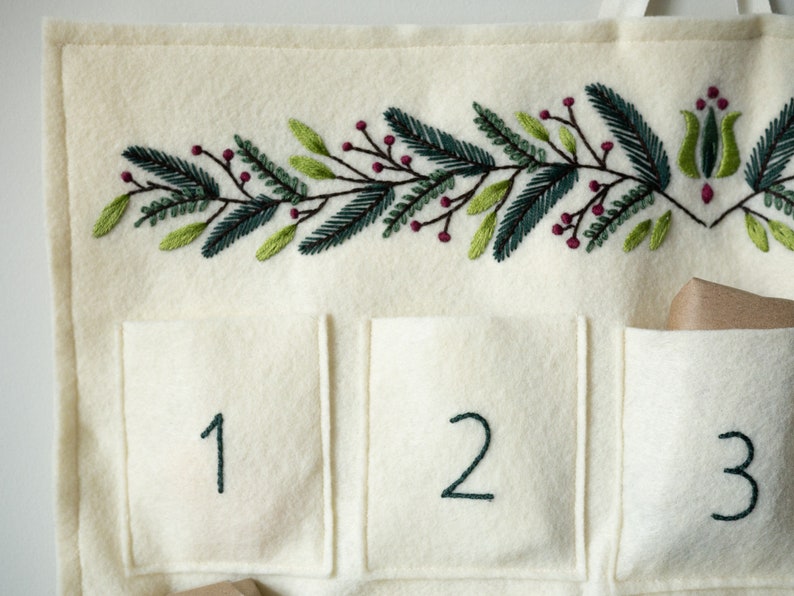 Heirloom Felt Advent Calendar Embroidery and Sewing Pattern | Beginner ...