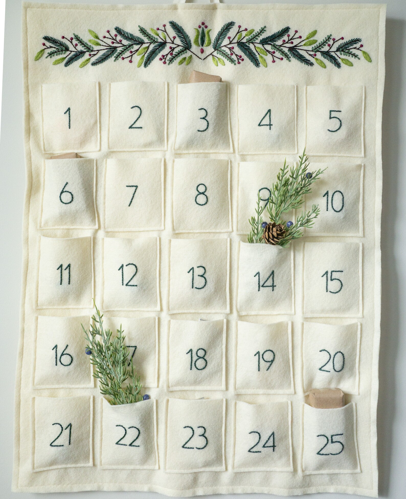 Heirloom Felt Advent Calendar Embroidery and Sewing Pattern - Etsy